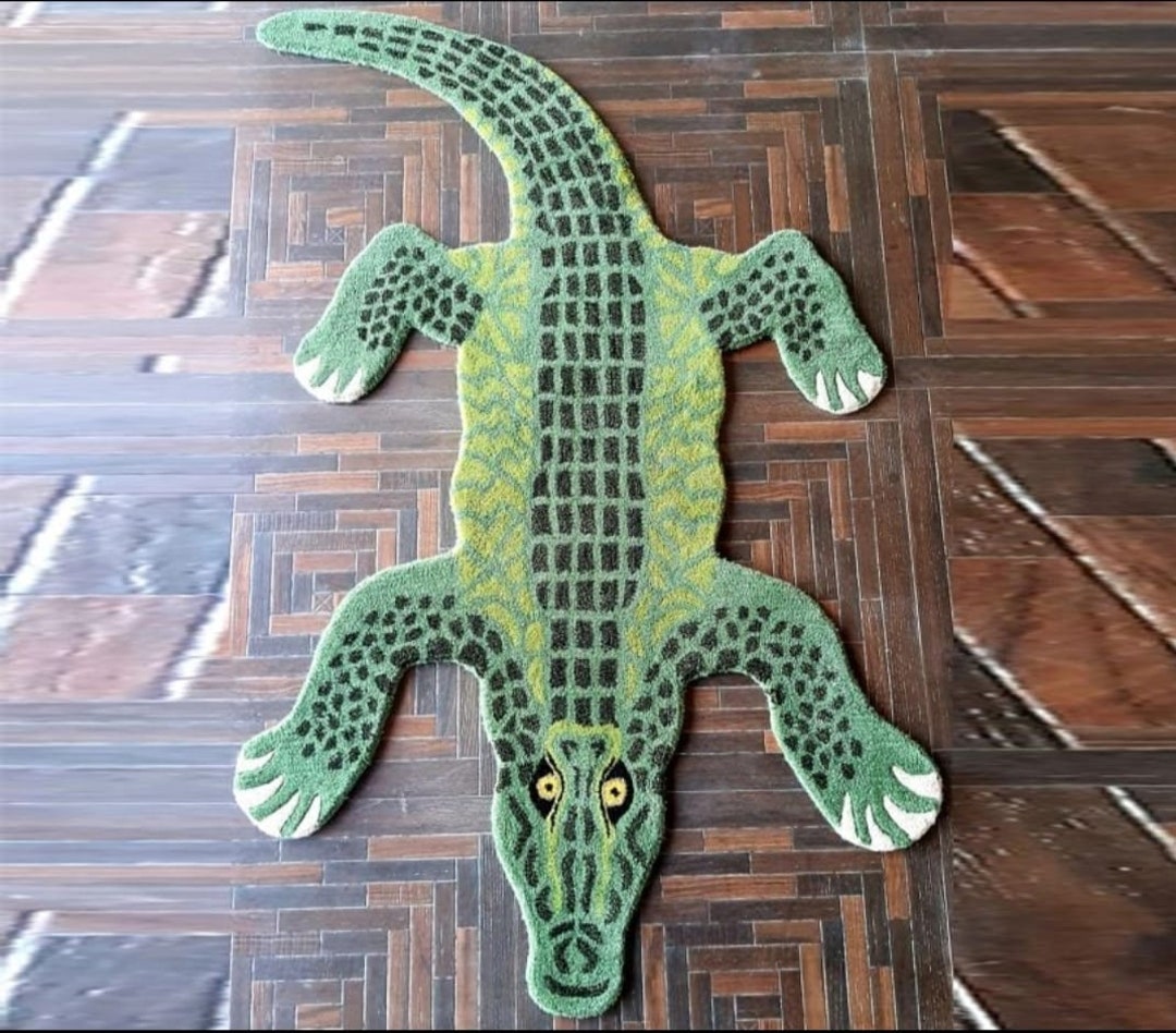Crocodile / Alligator Hand Tufted Area Rug for Kids, Living Room ...