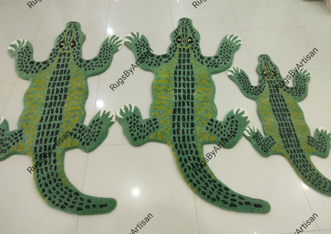 Crocodile / Alligator Hand Tufted Animal Rug for Home Decorative ...