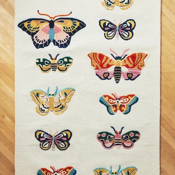 Butterfly Tufted Rug - Etsy