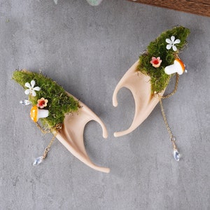 Mushroom Elf Ears Cuff With Chain for Masquerade Fairy Earrings ...