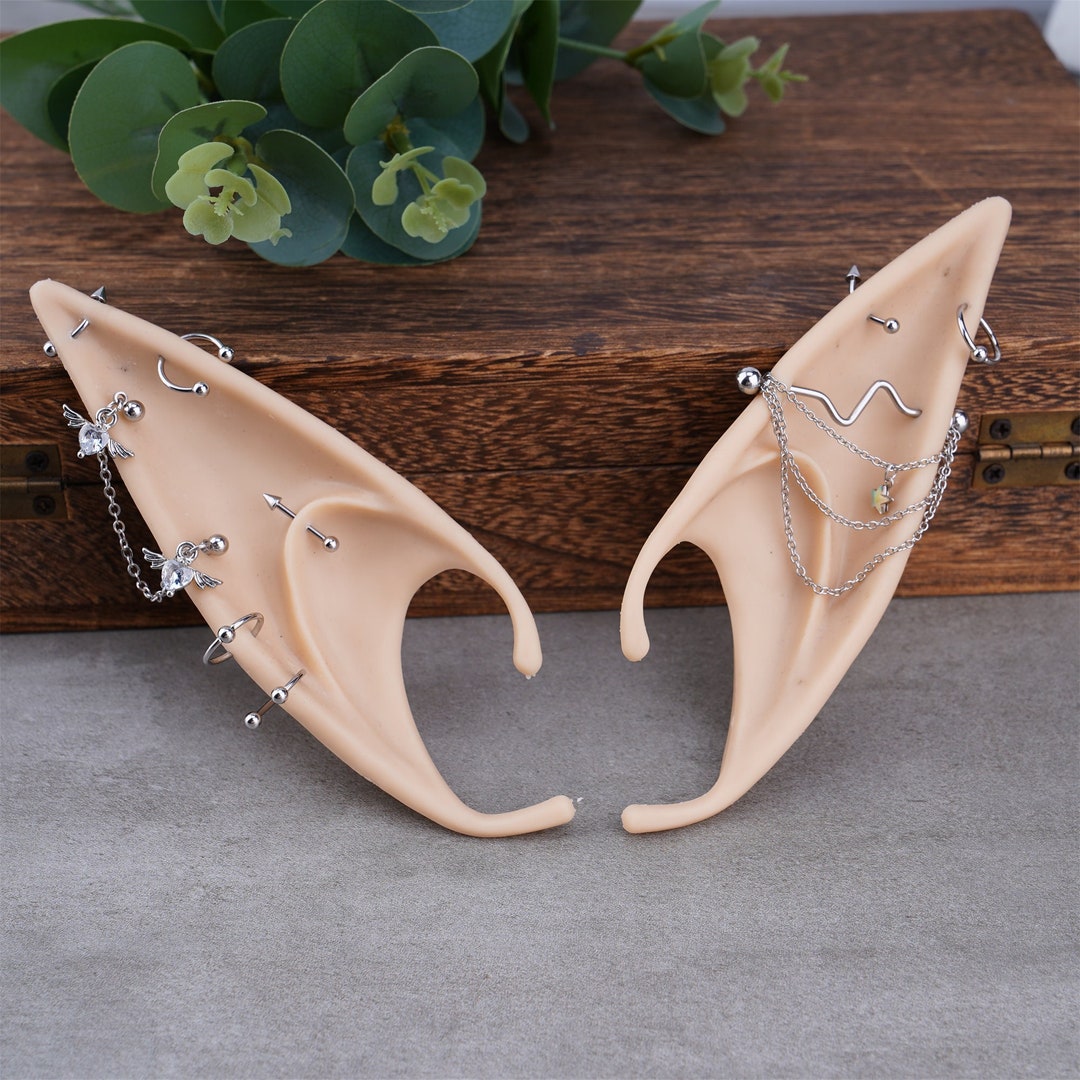 Dainty Elf Ear Cuff Drop Chain Wrap Angel Earrings Fairy Ear Pin Soft ...