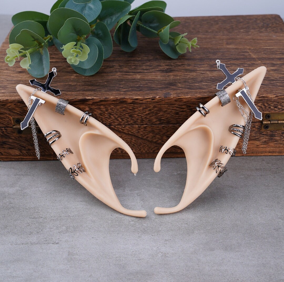 Gothic Elf Ears Gift Cuff for Masquerade Cross Chain Witch Wrap ...