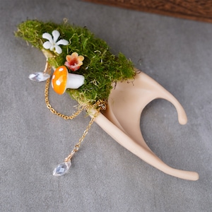 Mushroom Elf Ears Cuff With Chain for Masquerade Fairy Earrings ...