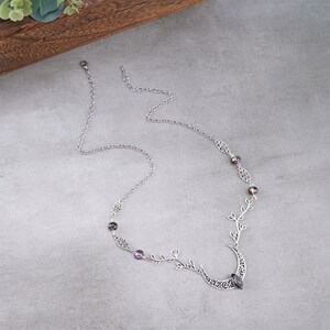 Gothic Moon Forehead Chain, Black Crystal Silver Head Jewelry for Her ...