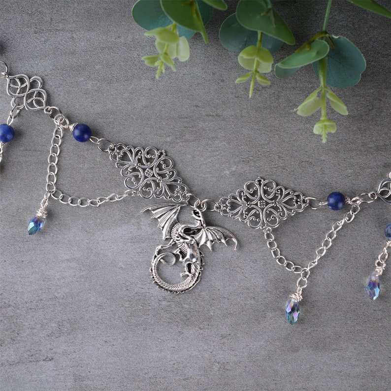 Silver Gothic Gragon Witch Crystal Tiara for Women Pagan - Etsy