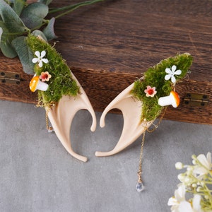 Mushroom Elf Ears Cuff With Chain for Masquerade Fairy Earrings ...