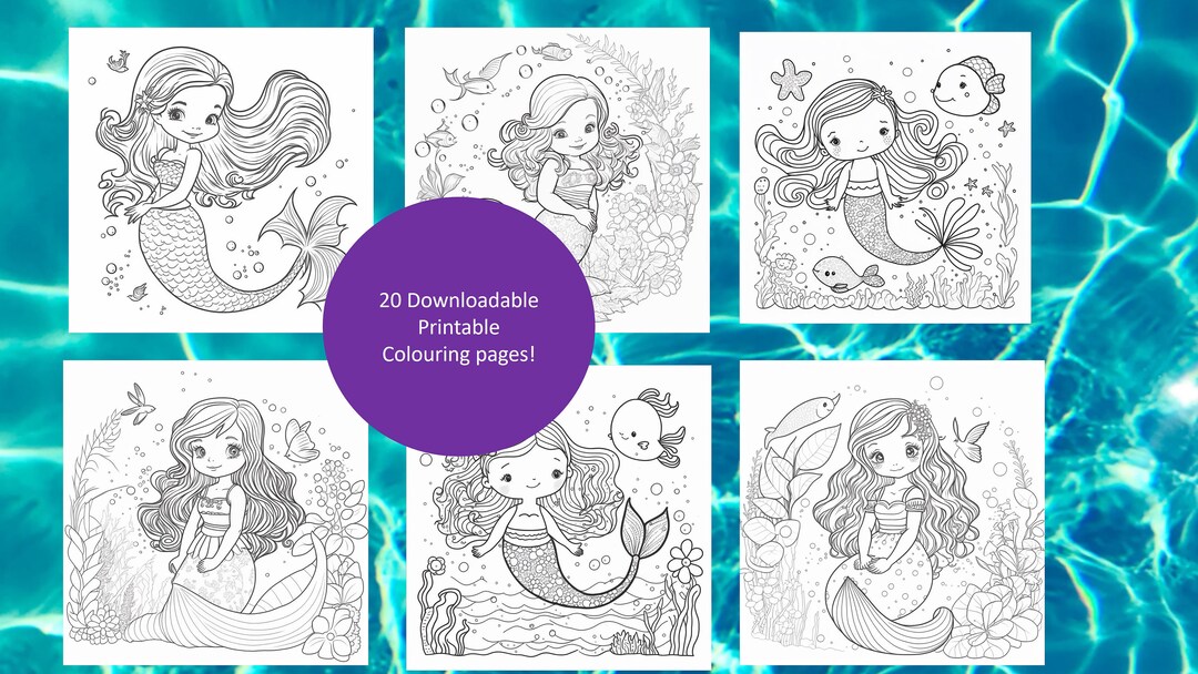 Mermaid Printable Downloadable Coloring/colouring Pages Under the Sea ...