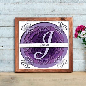 Layered Split Monogram Svg, A-Z Shadow Box Svg, 3D Monogram Shadow Box ...