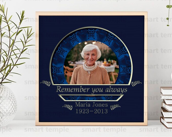 3D Memorial Shadow Box With Custom Photo, in Loving Memory, Memorial ...