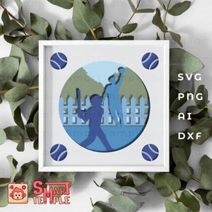 Baseball Shadow Box, Shadow Box Baseball Svg, Baseball Svg Laser ...