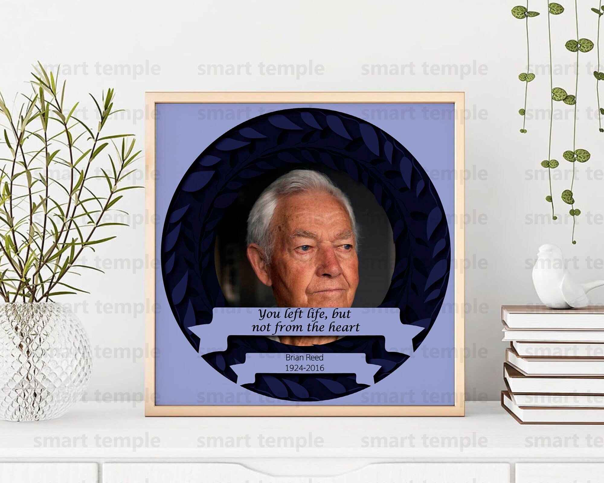 Memorial Grandpa Shadow Box SVG, 3D Memorial Shadow Box SVG, Custom ...