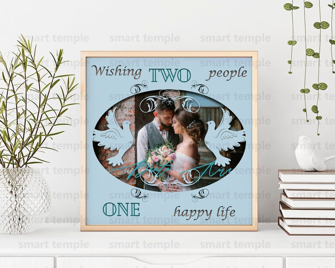 Personalized Shadow Box With Text, Shadow Box SVG Wedding Gifts, Couple ...