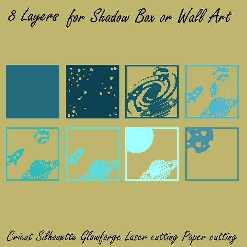 Space Walk Shadow Box, Space Shadow Box, Space 3d Layered Svg, 3d ...