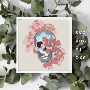 Skull Shadow Box Svg, Skull Light Box Svg, Sugar Skull Multilayer SVG ...