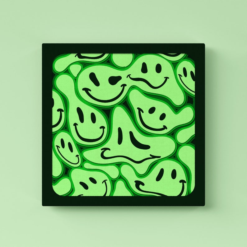 Smile Shadow Box Svg Smile Stencil Smiley Face Svg LAYERED - Etsy