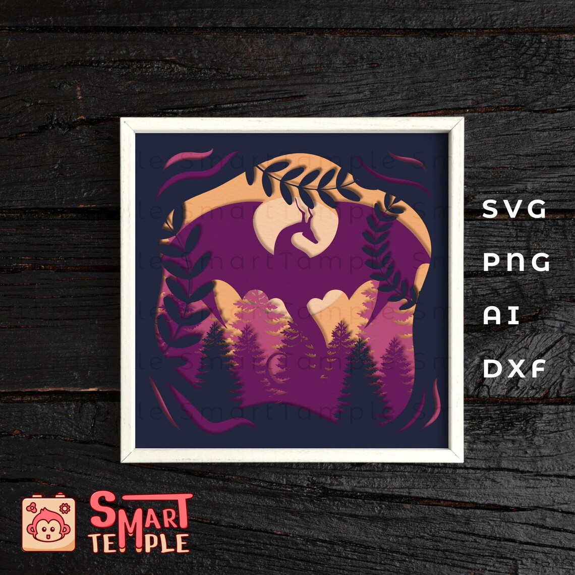 Dragon Shadow Box Svg Dragon 3d Svg Shadow Box Dragon - Etsy