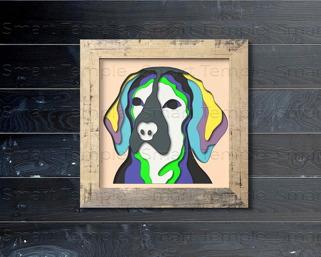 Layered Dog Face Svg 3D Colorful Dog Colorful Layered 3D - Etsy