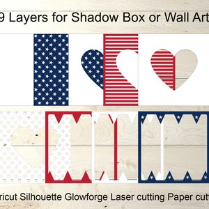 Labor Day Shadow Box Svg, USA Shadow Box Svg, USA Paper Cut, USA ...
