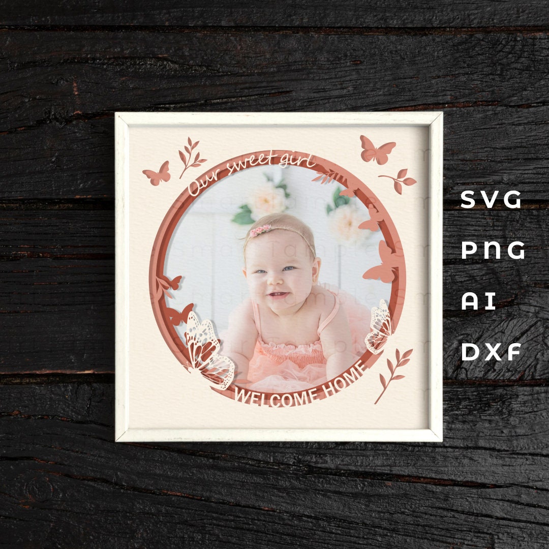 Layered Photo Frame Svg, Baby Frame Shadow Box, 3d Baby Photo, Baby ...