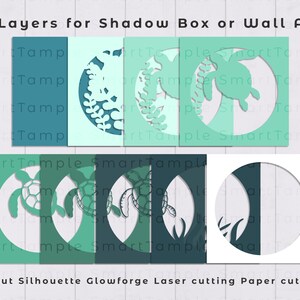 Underwater Turtle Shadow Box Svg, 3d Shadow Box Pattern, 3d Shadow Box ...