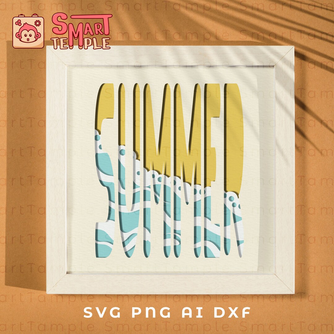 Beach Shadow Box Svg, Summer Shadow Box Svg, Summer Paper Craft, Summer ...