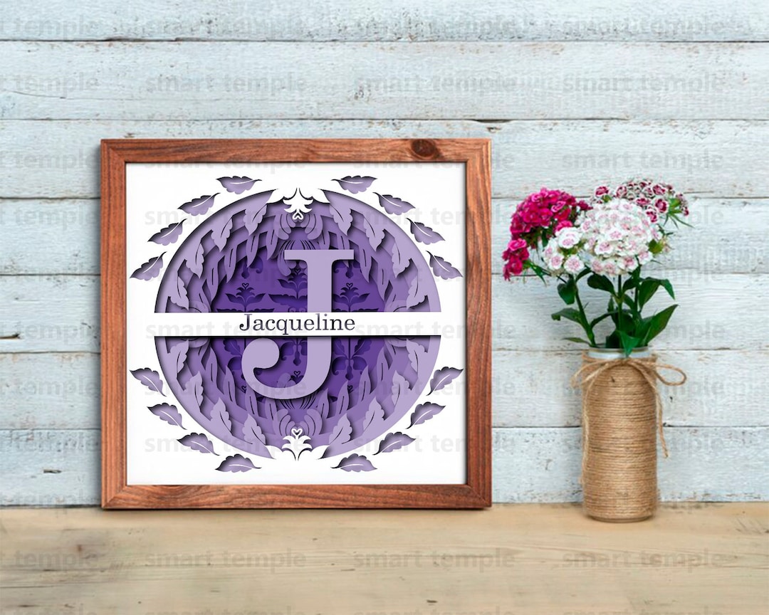 Monogram Shadow Box SVG, 3D Split Monogram A-Z Shadow Box Svg, 3D Name ...