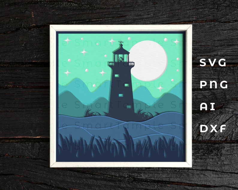 3D Lighthouse Layered SVG Shadow Box Lighthouse SVG - Etsy