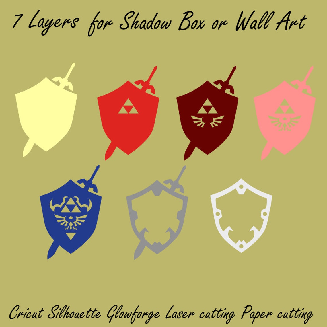 Hylian Shield 3D Layer Svg Hylian Shield Layered Svg Hylian - Etsy