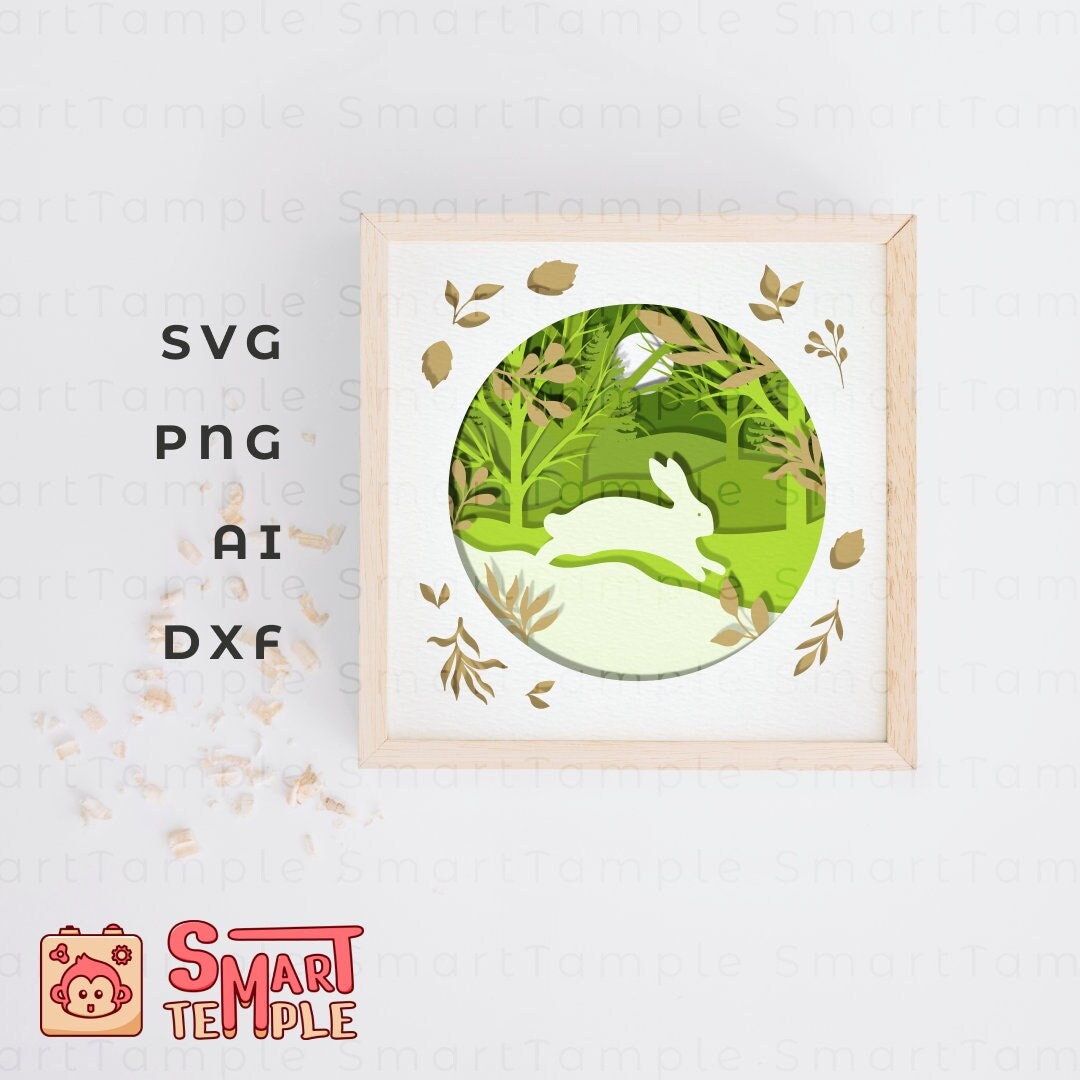 Bunny Shadow Box Svg, Bunny Layered Svg, Rabbit Shadow Box, 3D Rabbit ...
