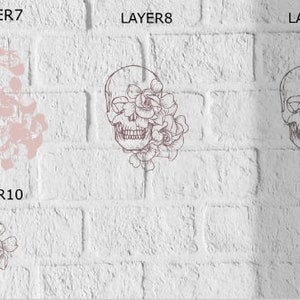 Skull Shadow Box Svg, Skull Light Box Svg, Sugar Skull Multilayer SVG ...