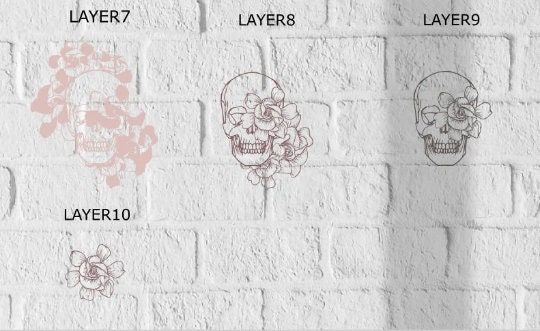 Skull Shadow Box Svg Skull Light Box Svg Sugar Skull - Etsy UK