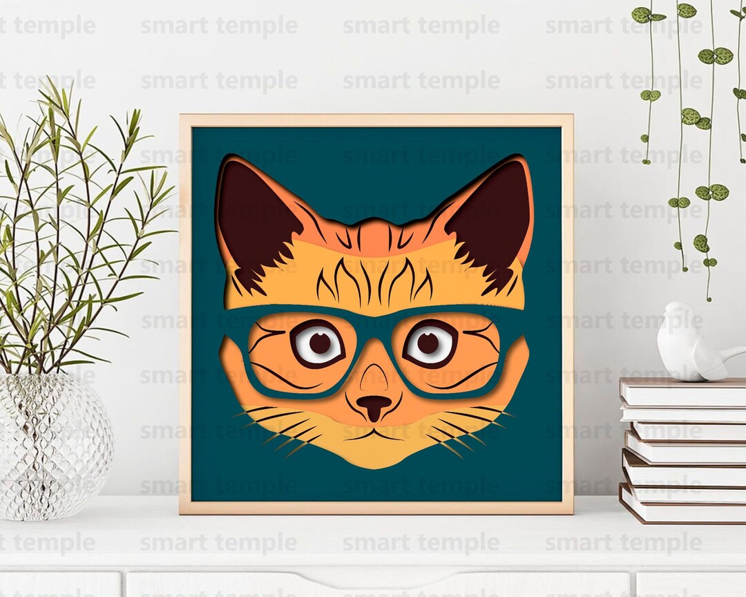 Cat Svg Shadow Box Cat Shadow Box Svg Cat Layered Svg Pet - Etsy
