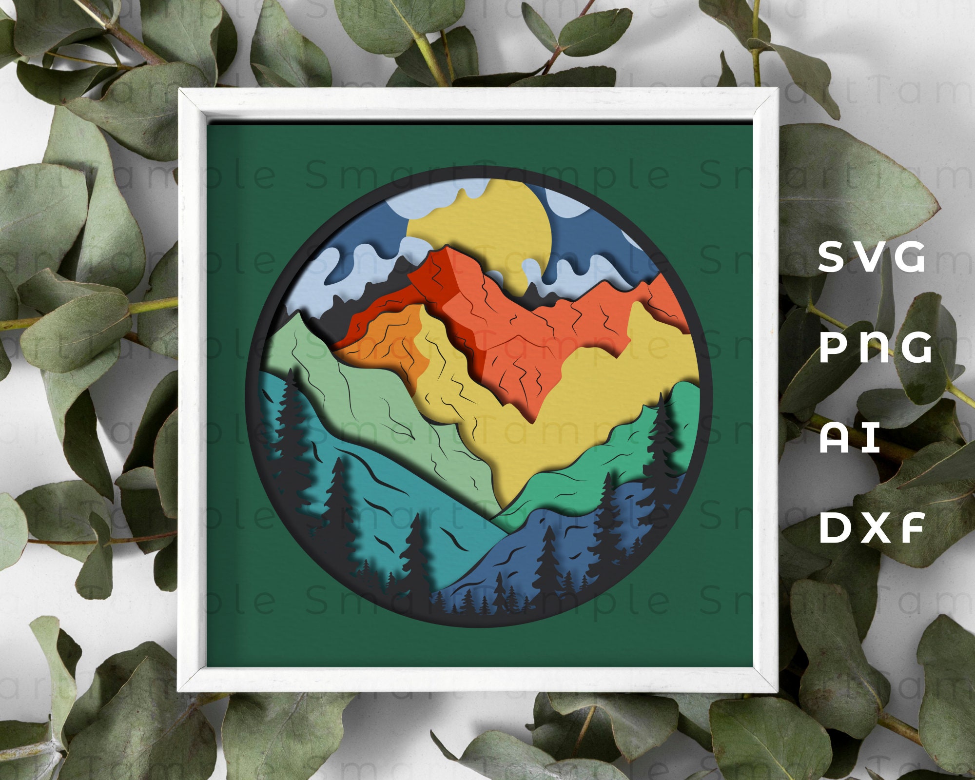 Mountain Shadow Box Svg Mountain Cut File 3d Mountain Shadow - Etsy