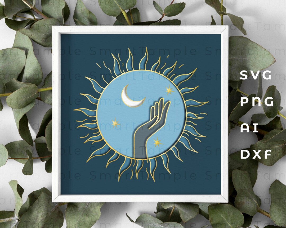 Celestial Shadow Box Svg, Celestial Hand, 3d Celestial Svg, Celestial ...