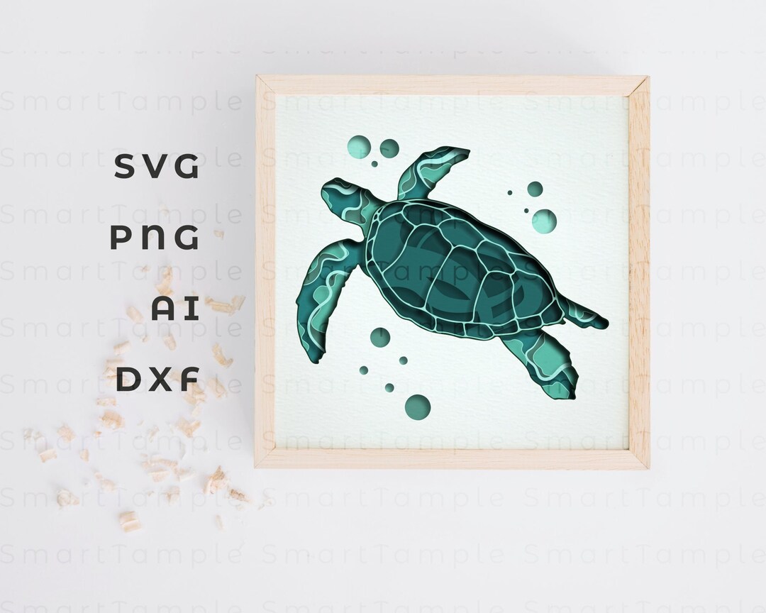 Sea Turtle Shadow Box Svg, Sea Turtle Svg Files for Cricut, Sea Turtle ...