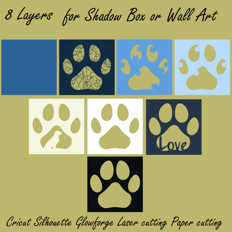 3D Dog Paw Shadow Box Svg Dog Lover Gift Dog Lover Svg Paw - Etsy