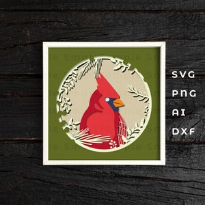 Cardinal Paper Cut, Cardinal Stencil, Cardinal Dxf, Cardinal Laser ...