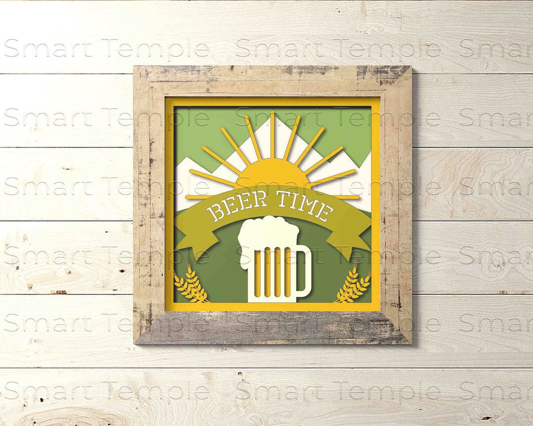 Beer Shadow Box SVG, Beer 3D Layer, Beer Vector, Beer Dxf, Beer Cricut ...