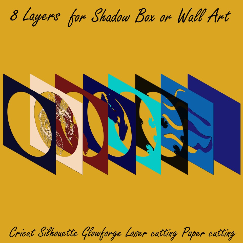 Koi Fish Shadow Box Svg Layered Fish Svg 3d Fish Svg Asian - Etsy Singapore