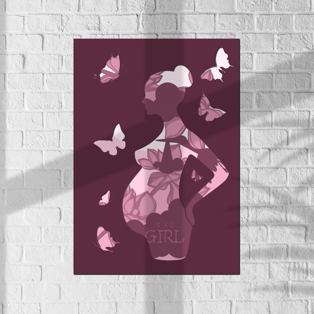 Pregnant Shadow Box, Pregnant Lady Svg, Pregnant Mom Gift, Family ...