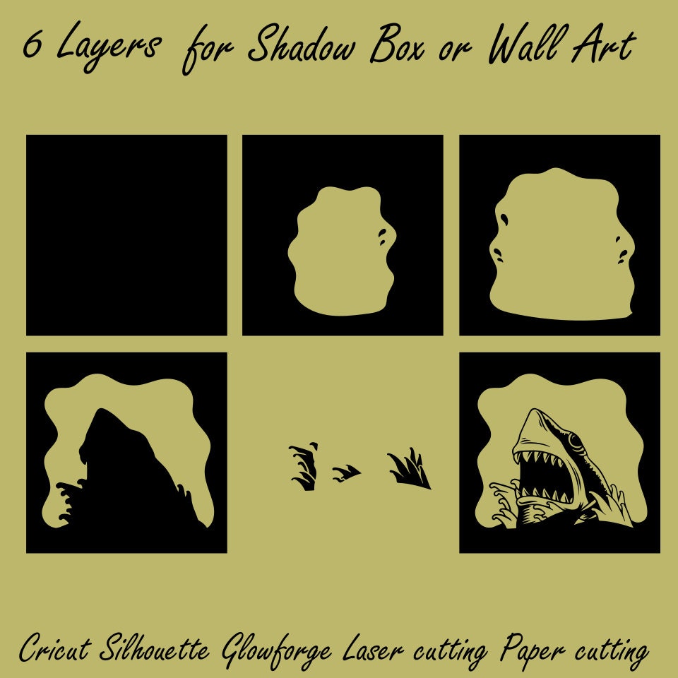 Shark Shadowbox Svg Shark Layered Svg Shark Laser Cut File - Etsy UK