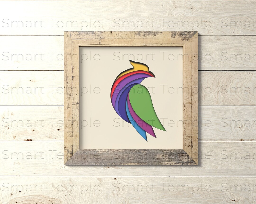 Parrot Shadow Box Svg Parrot Layered 3d Parrot Svg Layered - Etsy