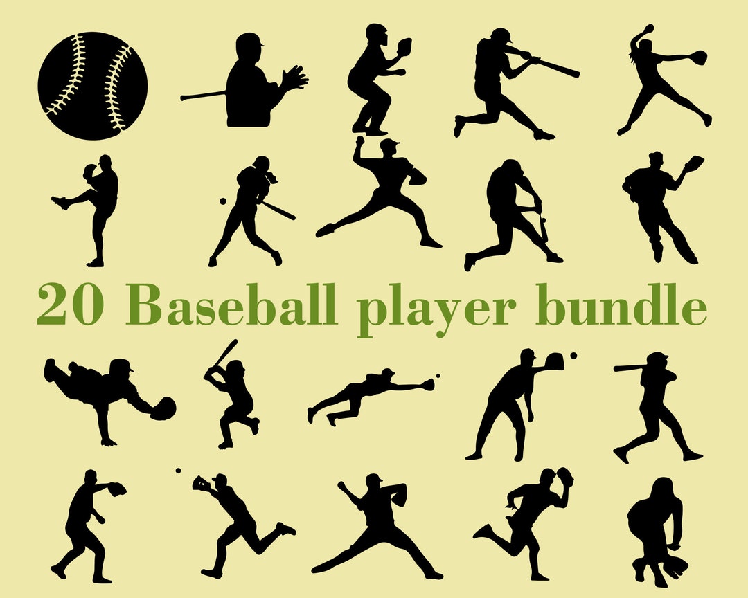 Baseball Svg Bundle, Baseball Player Svg, Baseball Player Silhouette ...