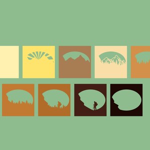 Hiker Shadow Box Svg, Mountain Hiking Svg, Mountain Shadowbox Svg ...