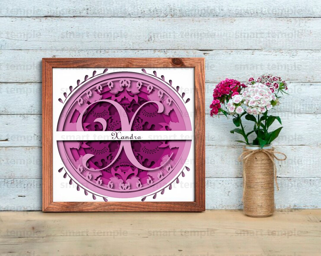 A-Z Shadow Box Svg, 3D Monogram Shadow Box Svg, Layered Split Monogram ...