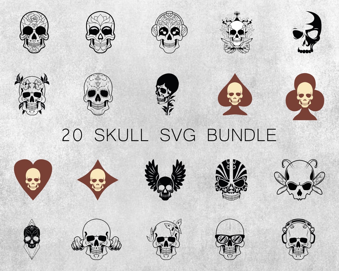 Skull Svg Bundle, Skeleton Svg Bundle, Bones Svg, Skull Cricut Download ...