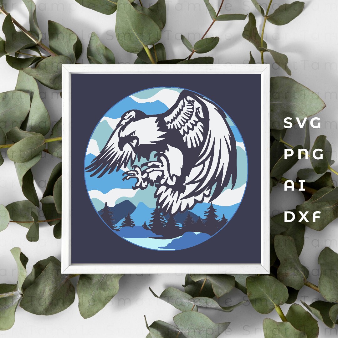 Patriotic Eagle Shadow Box Svg, 3d Eagle Card, Layered Eagle Svg, Eagle Layer, Eagle Laser Cut ...