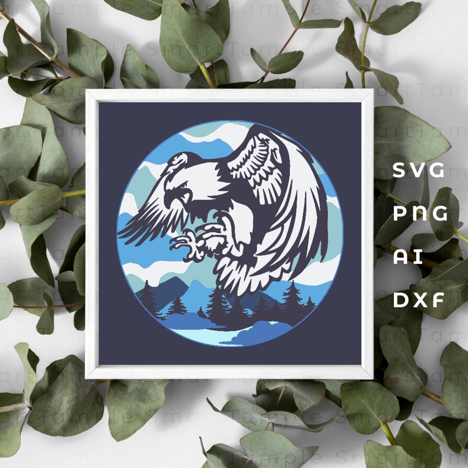 Patriotic Eagle Shadow Box Svg, 3d Eagle Card, Layered Eagle Svg, Eagle ...