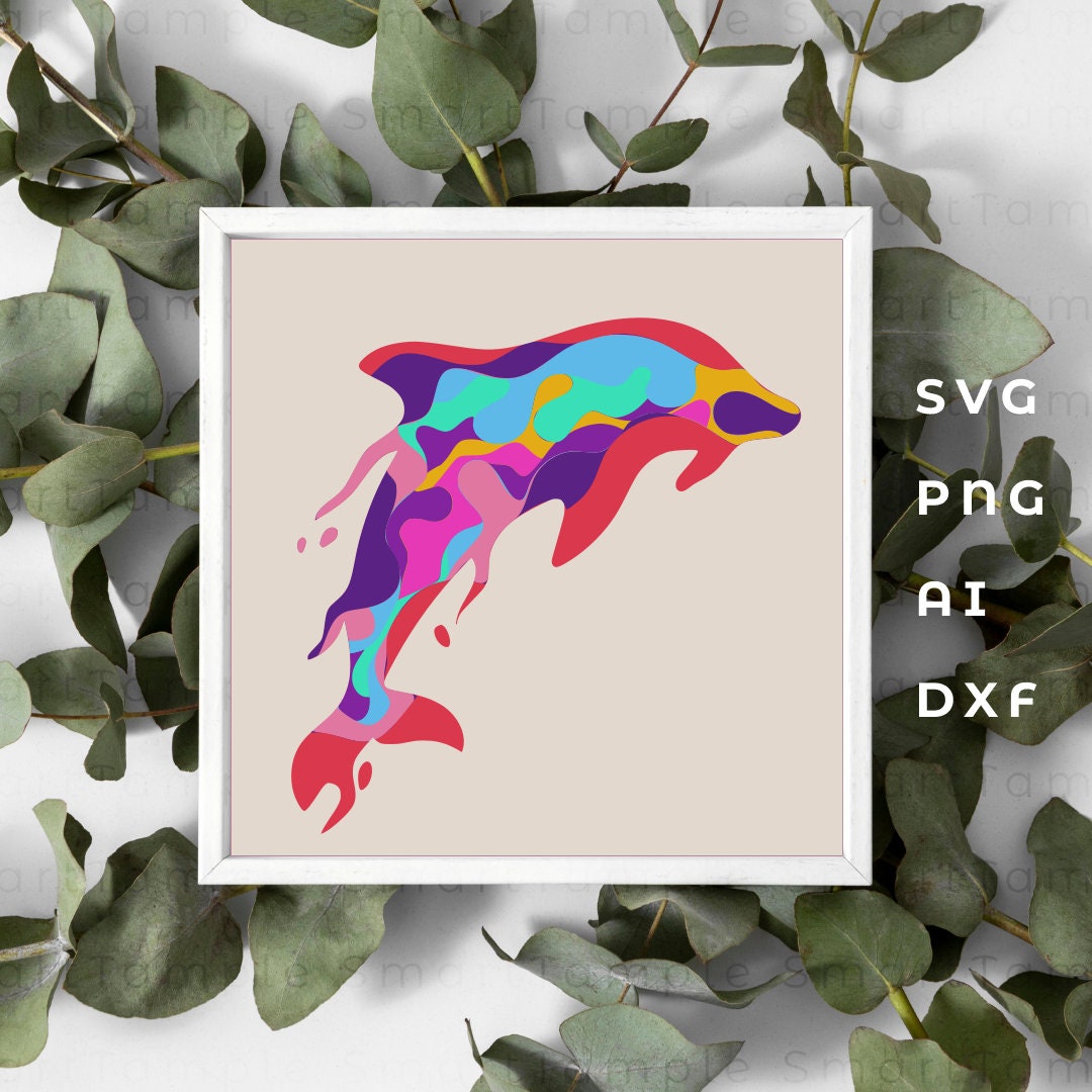 Dolphin Paper Cut, Sea Layered, Dolphin Paper Craft, Dolphin Dxf, Sea ...