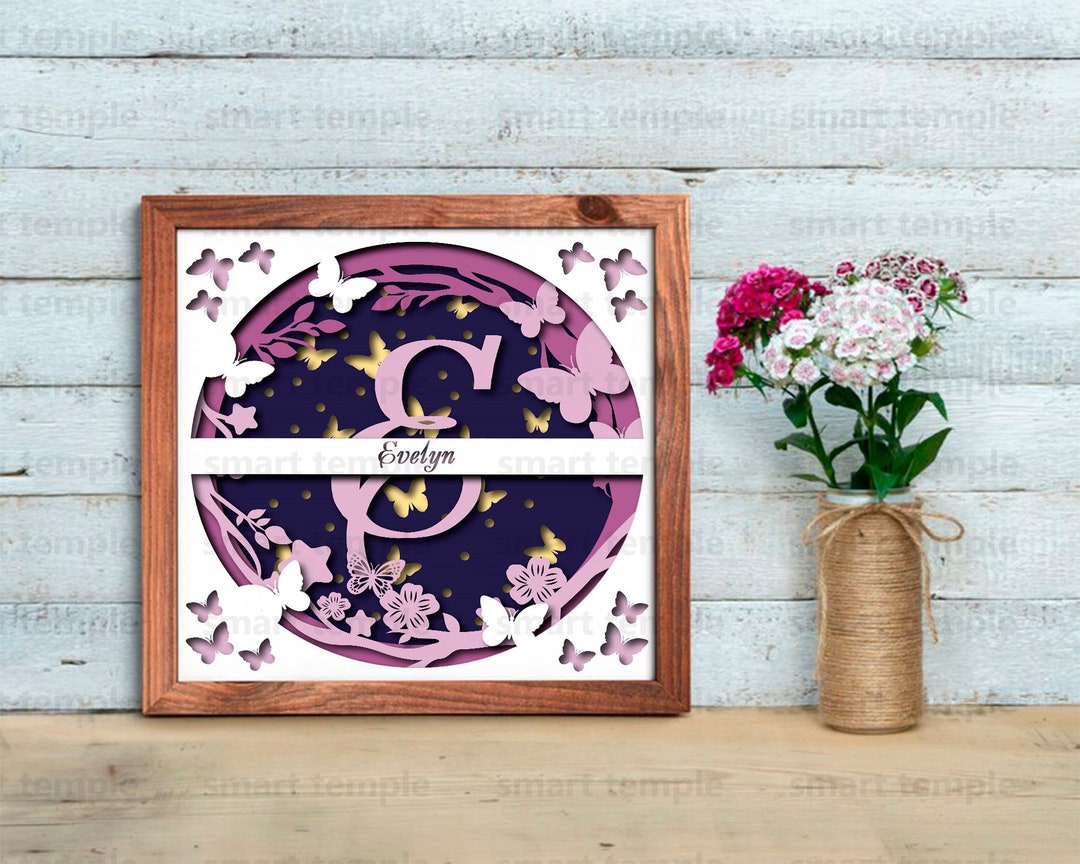 A-Z Alphabet Shadow Box Svg, Baby Monogram Svg, 3D Monogram Shadow Box ...